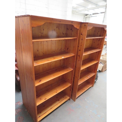 Pair of pine bookcases