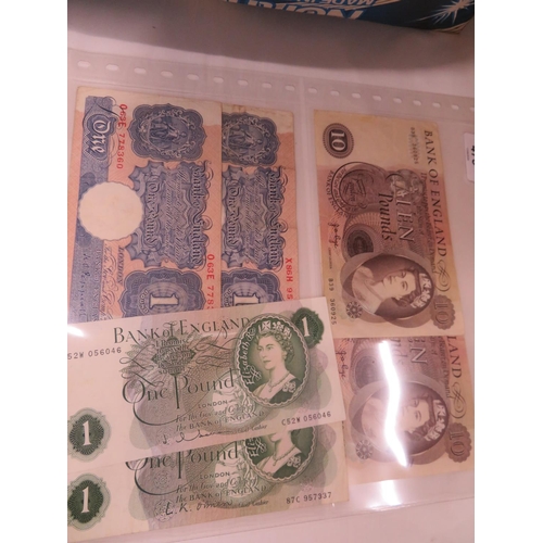 GB bank notes, £10 and £1
