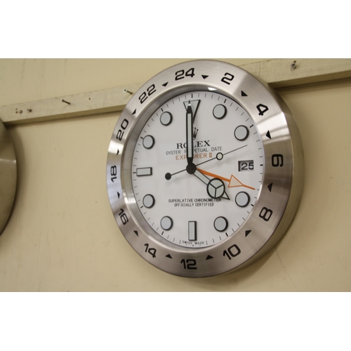Wall clock in the form of a Rolex Explorer II with date aperture ...