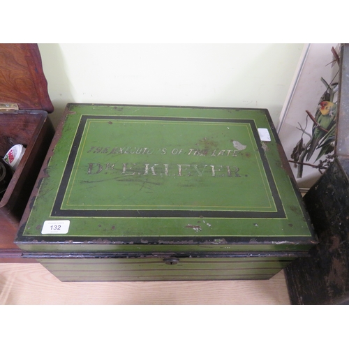 Painted metal deed box