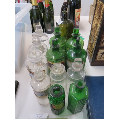 A collection of pharmacist bottles