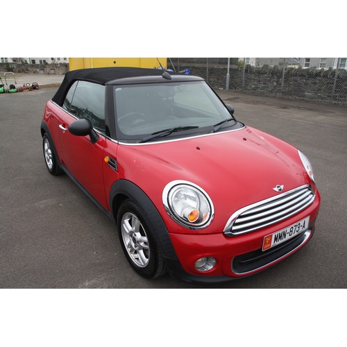 MMN873A Red Mini One convertible 1600cc First Registered 28.10.2011 ...