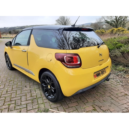 MMN889B Yellow Citroen DS3 DStyle 1560cc First Registered 31.12.2012 ...