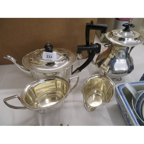 Four piece silver plated tea service