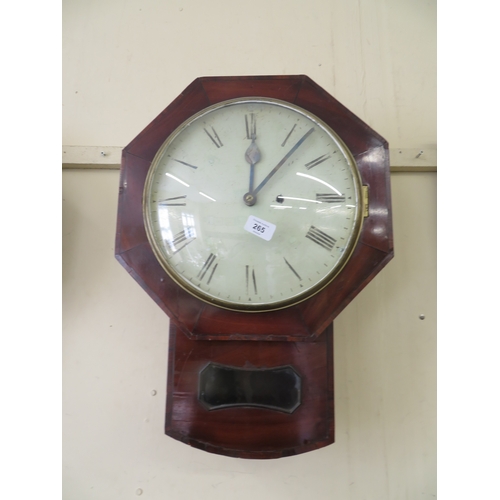 A drop dial clock with white enamel dial