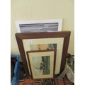 Four pictures - spitfire, ship, sea creature and buildings