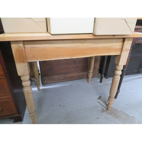 Small pine kitchen table with single drawer to end