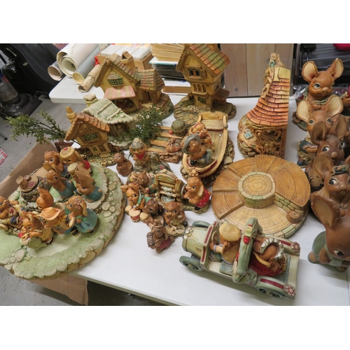 Massive collection of Pendelfin rabbits and houses