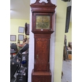 T. Barrow - Stockport brass dialed long case clock with Roman Numerals