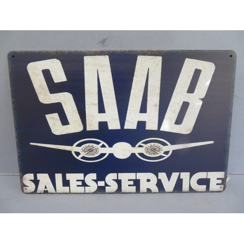 Metal SAAB service sign 20x30cms approx