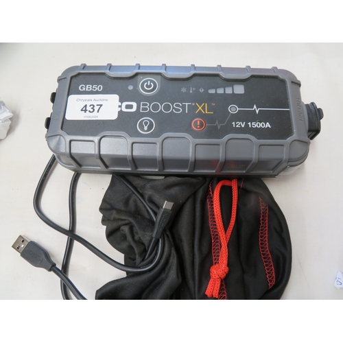 NOCO Boost XL jump starter, no clips