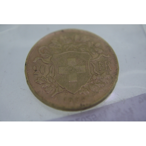 Swiss Gold 20 Franc coin 1835
