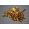 9ct gold scrap chains plus a 9ct gold pendant - total including pendant ...