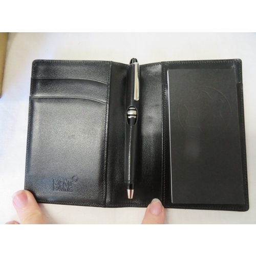 Mont Blanc notepad and small biro plus spare Mont Blanc notebooks