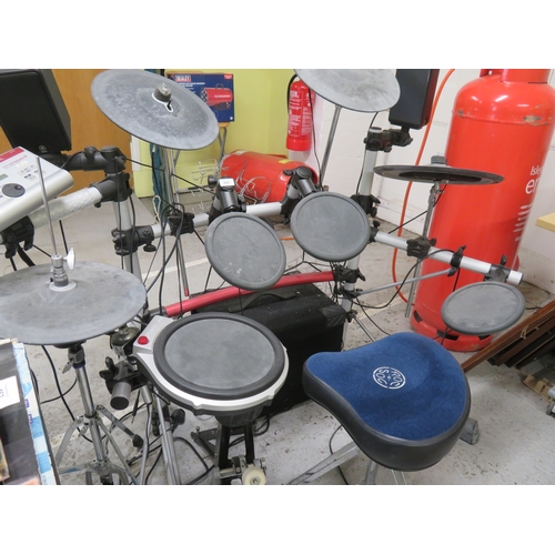 Yamaha DTXPress IV electronic drum kit with speakers and subwoofer
