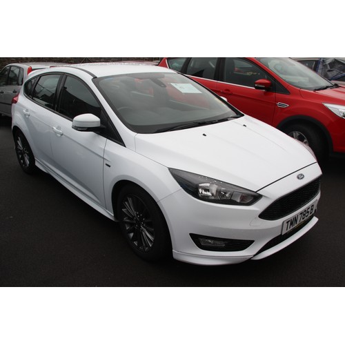 TMN785B White Ford Focus St-Line TDCI 1499cc First Registered 02.09. ...