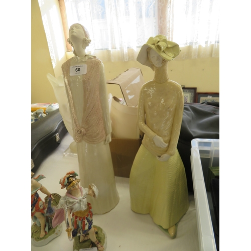 Two M Markarel Kendall tall elegant pottery figurines