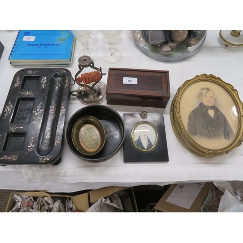 Jennens & Betteridge Ink Stand, wax jack, coaster, miniature, pictures ...