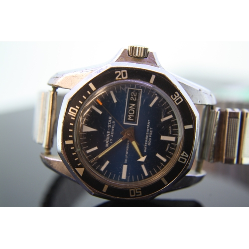 A Gent's MARINE-STAR automatic day date divers watch (ticking)