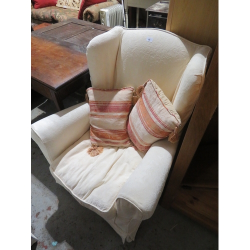 Comfortable fireside type modern arm chair with removable cover