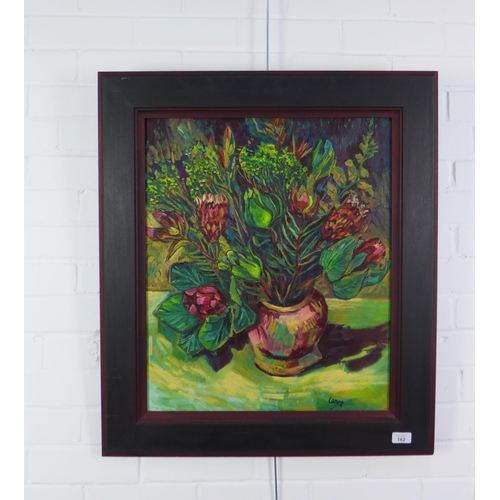 Roddy Lakin (Scottish 1950 - 2015) Still Life of flowers, oil on board ...