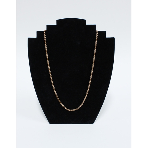 9ct gold rope twist chain necklace, marked 9c, approx 5.5g