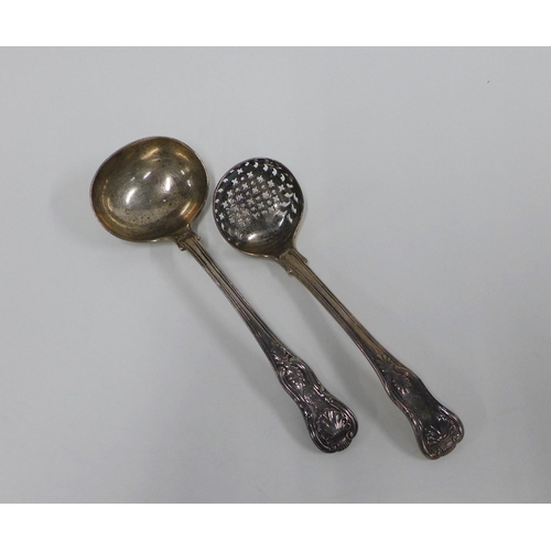 Regency silver Kings pattern sifter and ladle, London 1824, each ...