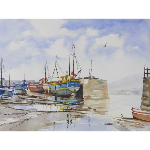 Renee Walsh, watercolour of a harbour scene, signed and framed under ...