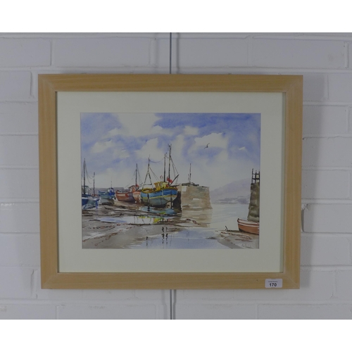 Renee Walsh, watercolour of a harbour scene, signed and framed under ...