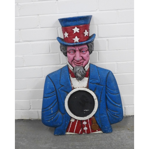 'Shake Hands with Uncle Sam' cast metal sign after the original arcade ...