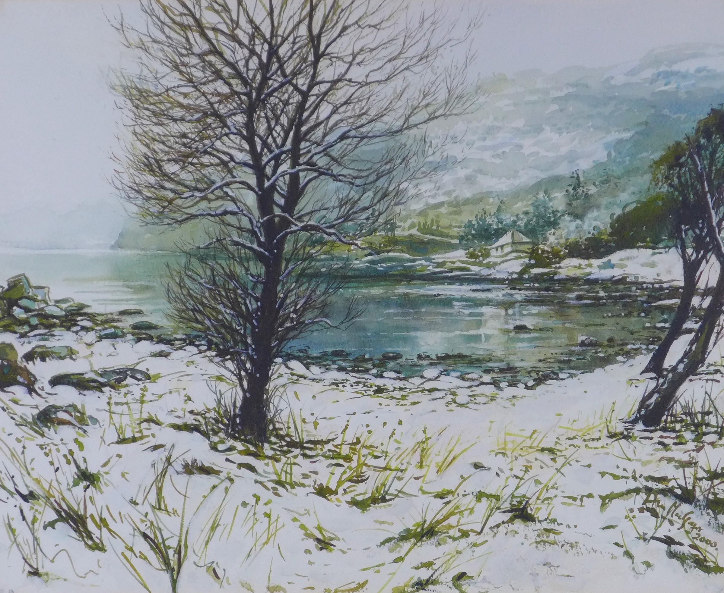 ANN MACGREGOR, ST COLUMBAS BAY, signed watercolour, framed under glass ...