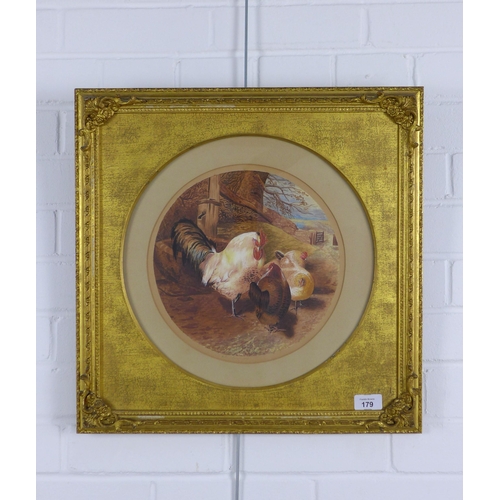 HELEN LAWRIE, untitled watercolour of chickens, signed and dated 1866 ...