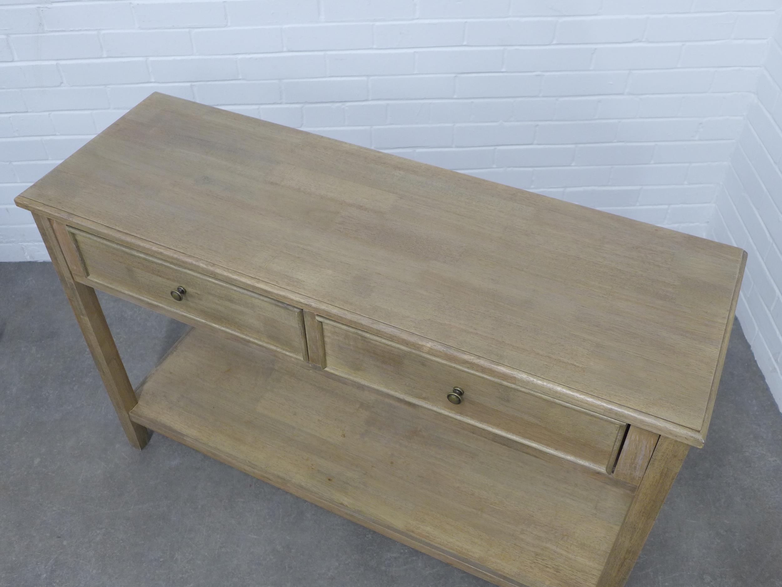 OKA light oak console table with two drawers and undertier, 120 x 79 x 40cm