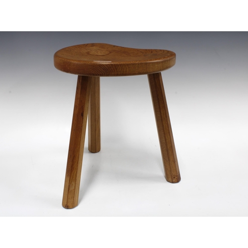 ROBERT 'MOUSEMAN' THOMPSON (1876-1955) kidney shaped oak stool with ...