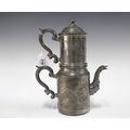 Chinese Huikee Swatow pewter coffee / teapot engraved with dragons, 25cm