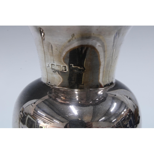 A pair of Walker & Hall silver art nouveau vases, Sheffield 1903, with ...