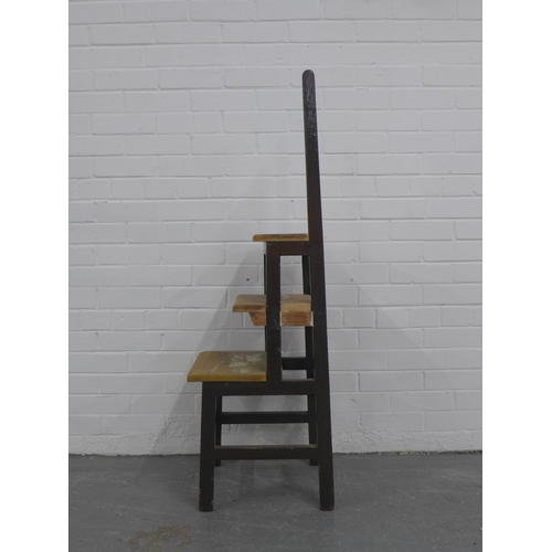 Wooden library steps, 31 x 123 x 40cm