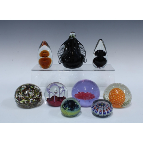 Collection of glass paperweights, including Caithness Maydance, a ...