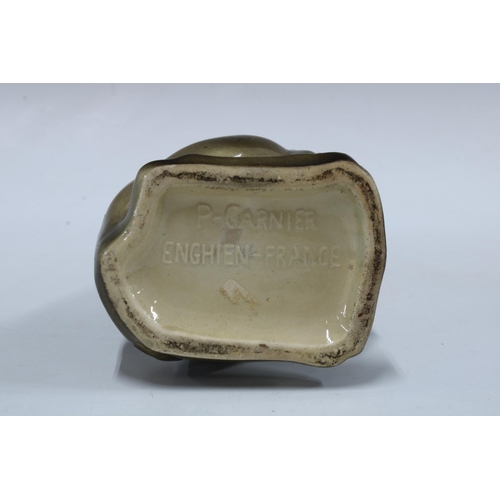 Greyhound Gypp jug, P-Garnier Enghien-France, with repair to spout, 28cm