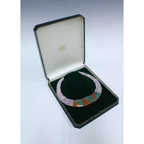 Coloured quartz necklace with silver clasp in a Joseph Bonnar ...