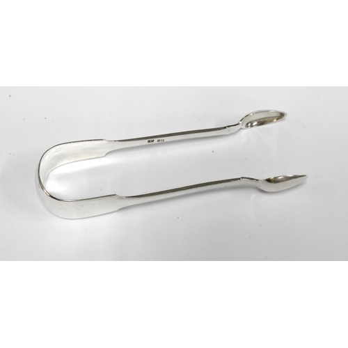 Scottish provincial silver sugar tongs, fiddle pattern, James Pozzi ...