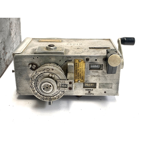 A Setright conductors' ticket machine in black painted metal box ...