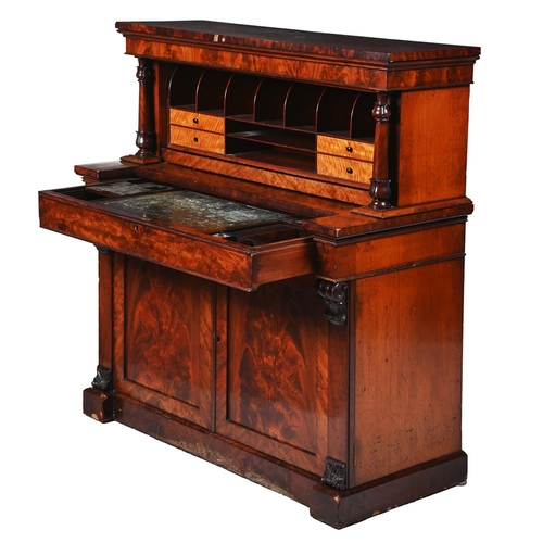 A William IV metamorphic desk, c.1835, 107cm wide, 59.5cm deep, 127cm high