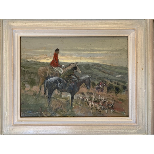 John 'Jack' Fieldhouse (1919-2016), huntsmen with hounds, oil on board ...