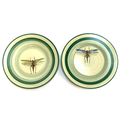 A pair of Susie Cooper Crown Works Burslem plates painted by Jean ...
