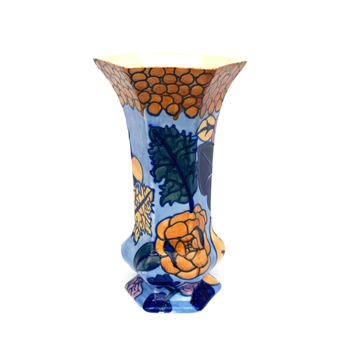 A Frederick Rhead Bursley Ware hexagonal vase, c.1927 pattern no.1432 ...