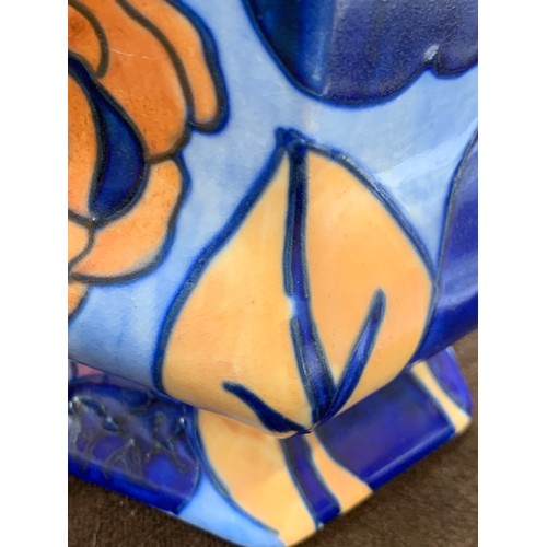 A Frederick Rhead Bursley Ware hexagonal vase, c.1927 pattern no.1432 ...