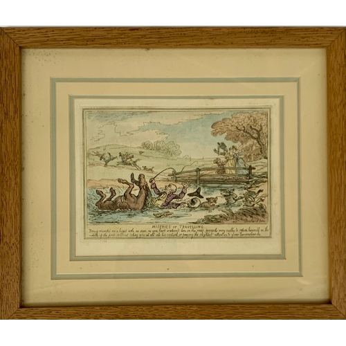 After Rowlandson, an early 19th century hand coloured engraved cartoon ...