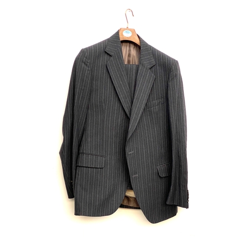 The Sovereign Suit, wool grey pinstripe suit, single breasted, with ...