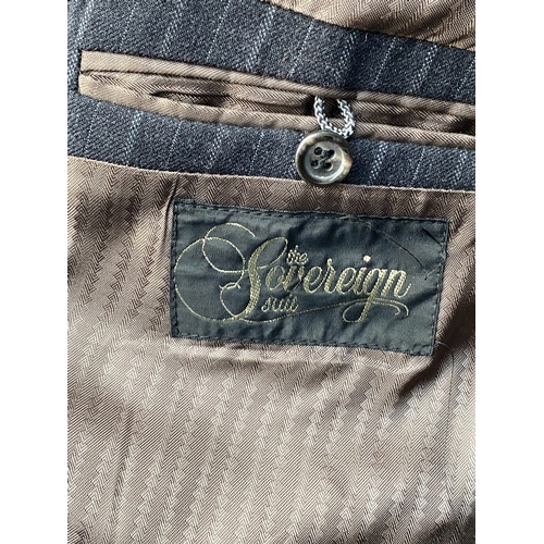 The Sovereign Suit, wool grey pinstripe suit, single breasted, with ...